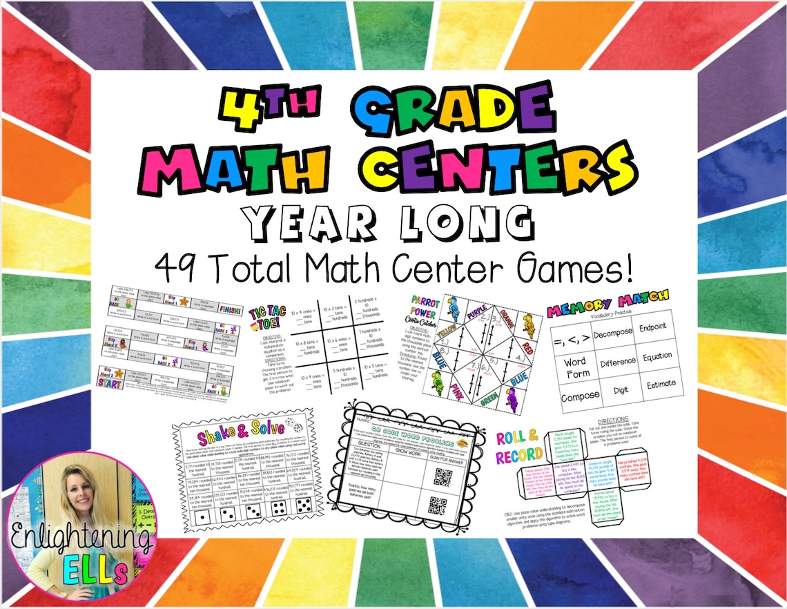 4th Grade Math Centers Year Long Bundle - Etsy