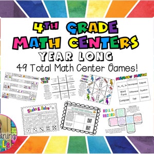 4th Grade Math Centers Year Long Bundle - Etsy