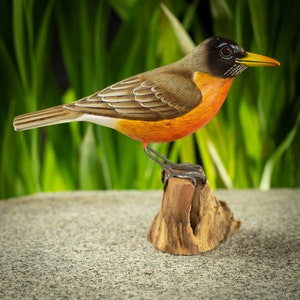 Hand Carved & Painted American Robin - Etsy