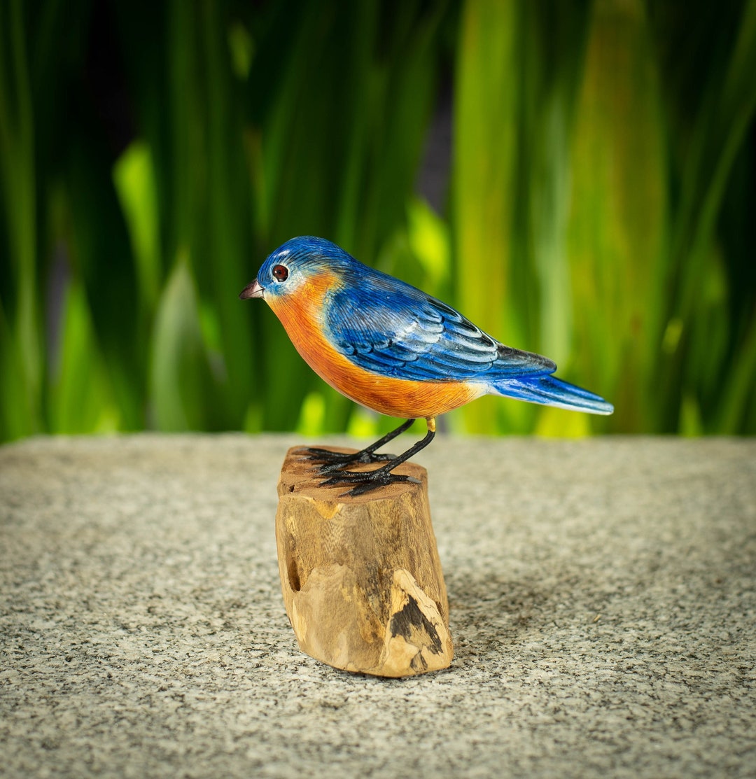 Hand Carved & Painted Eastern Bluebird - Etsy