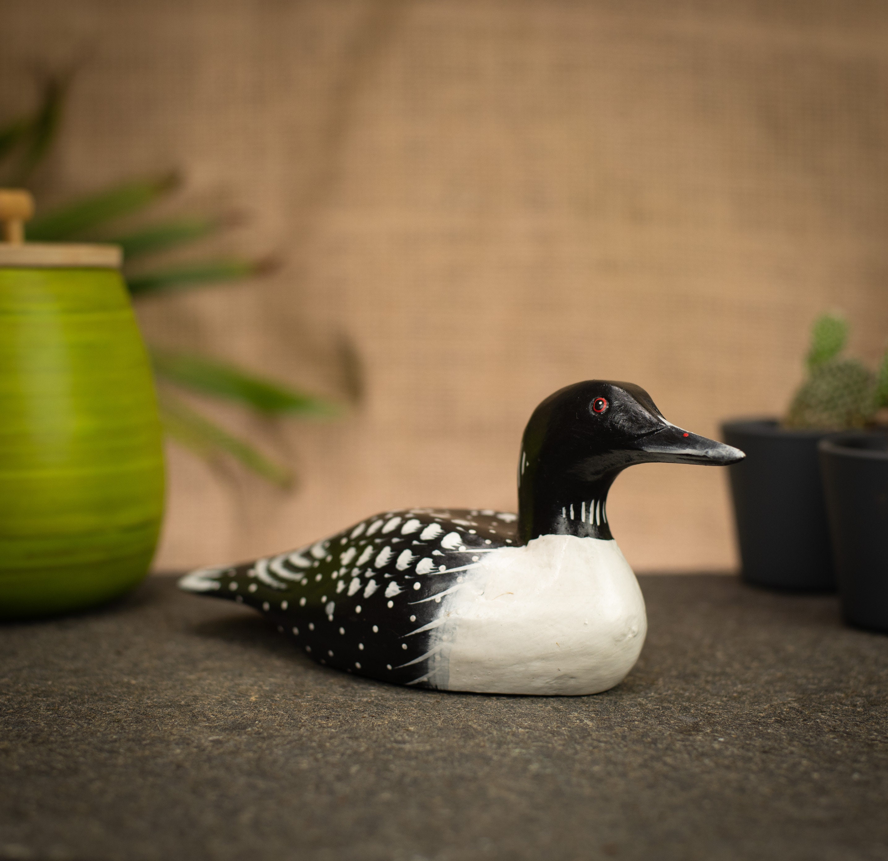 Hand Carved, Hand Painted Wooden Bird Sculpture of a Loon - Etsy