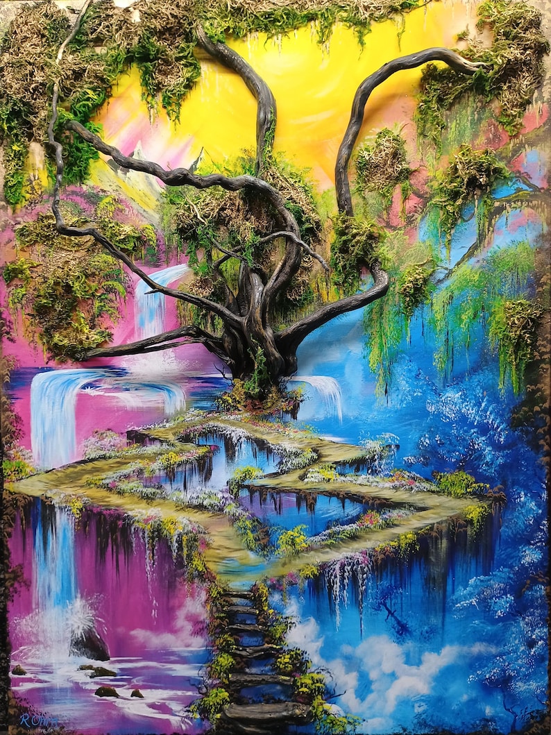 Golden Path, Exclusive Art, His is a One-of-a-kind Piece Blends Acrylic ...