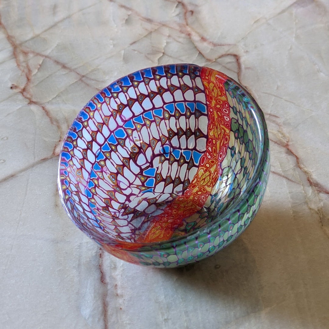 Mini Slant Bowls 3 Polymer Clay on Glass - Etsy