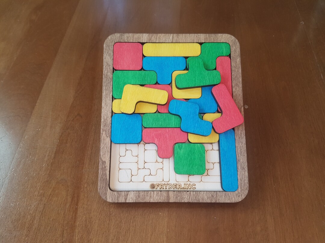 Tetris / Tetromino Puzzle Game Laser Cut Design SVG/DXF Vector Files ...