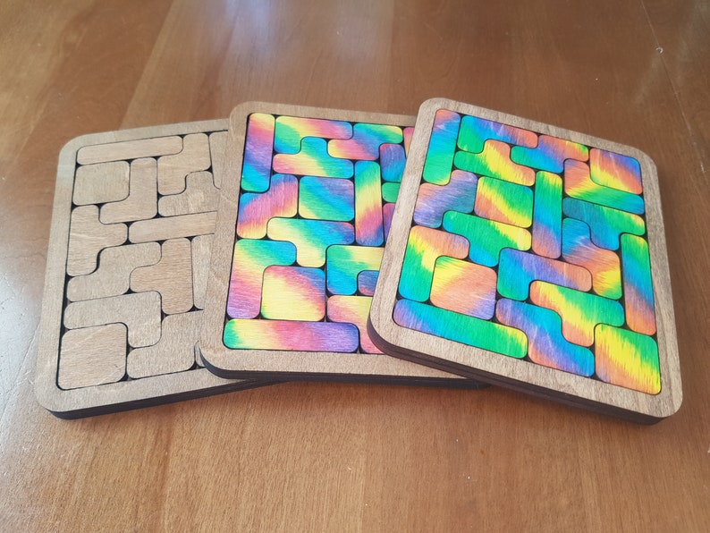 Tetris / Tetromino Puzzle Game Laser Cut Design SVG/DXF Vector Files ...