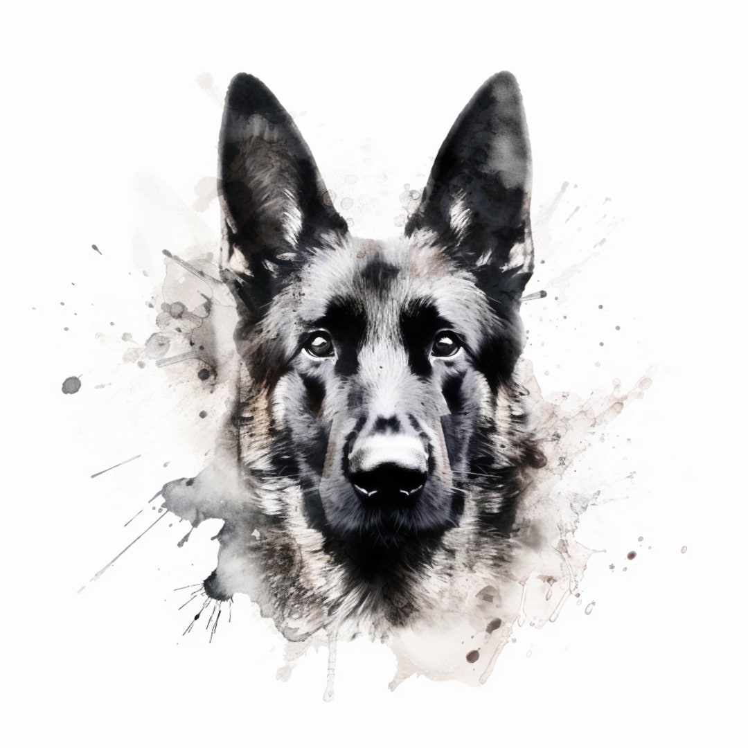 German Shepherd Dog Ink Blot Rorschach Test Digital Print - Etsy