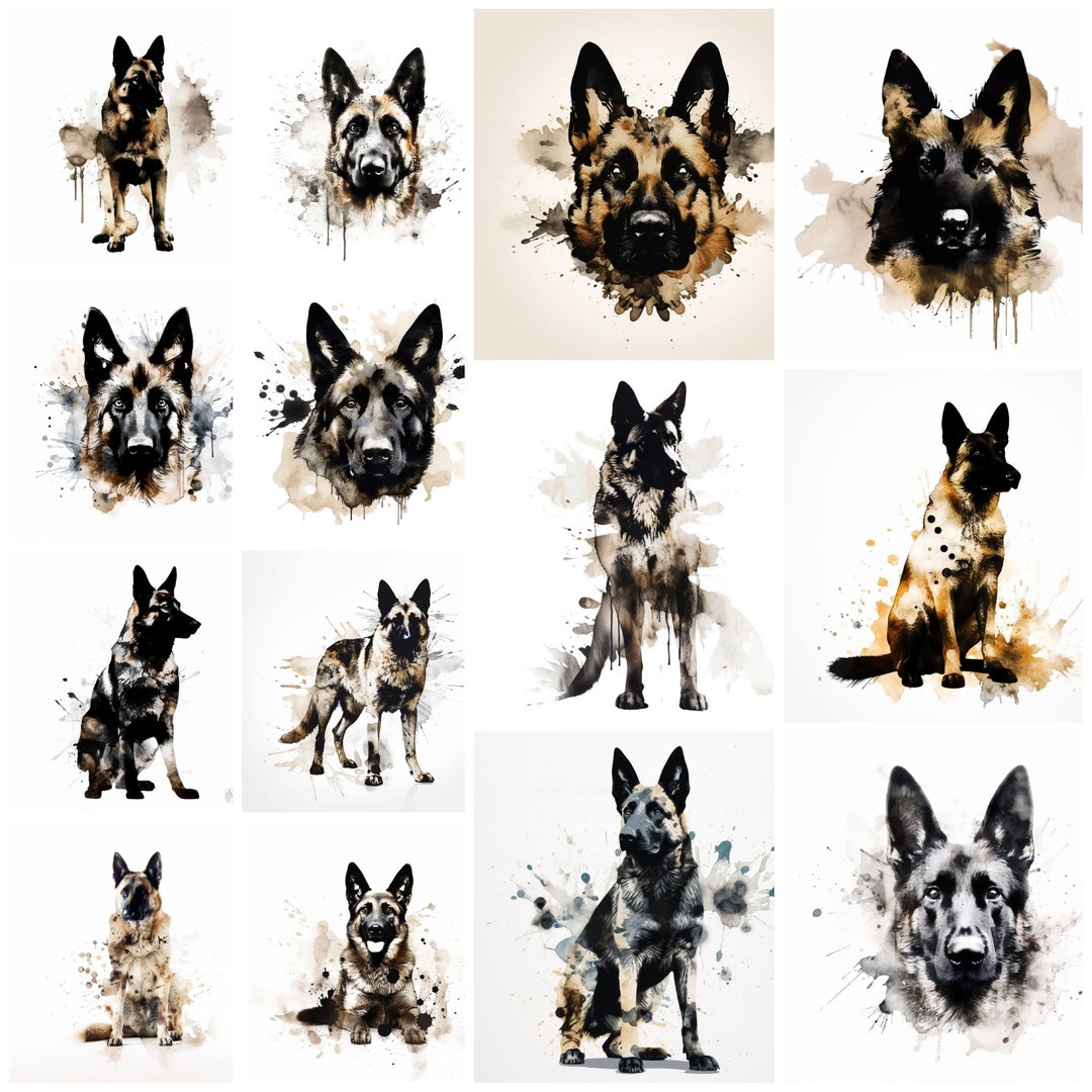 14 German Shepherd Digital Prints Dogs Ink Blot Rorschach - Etsy