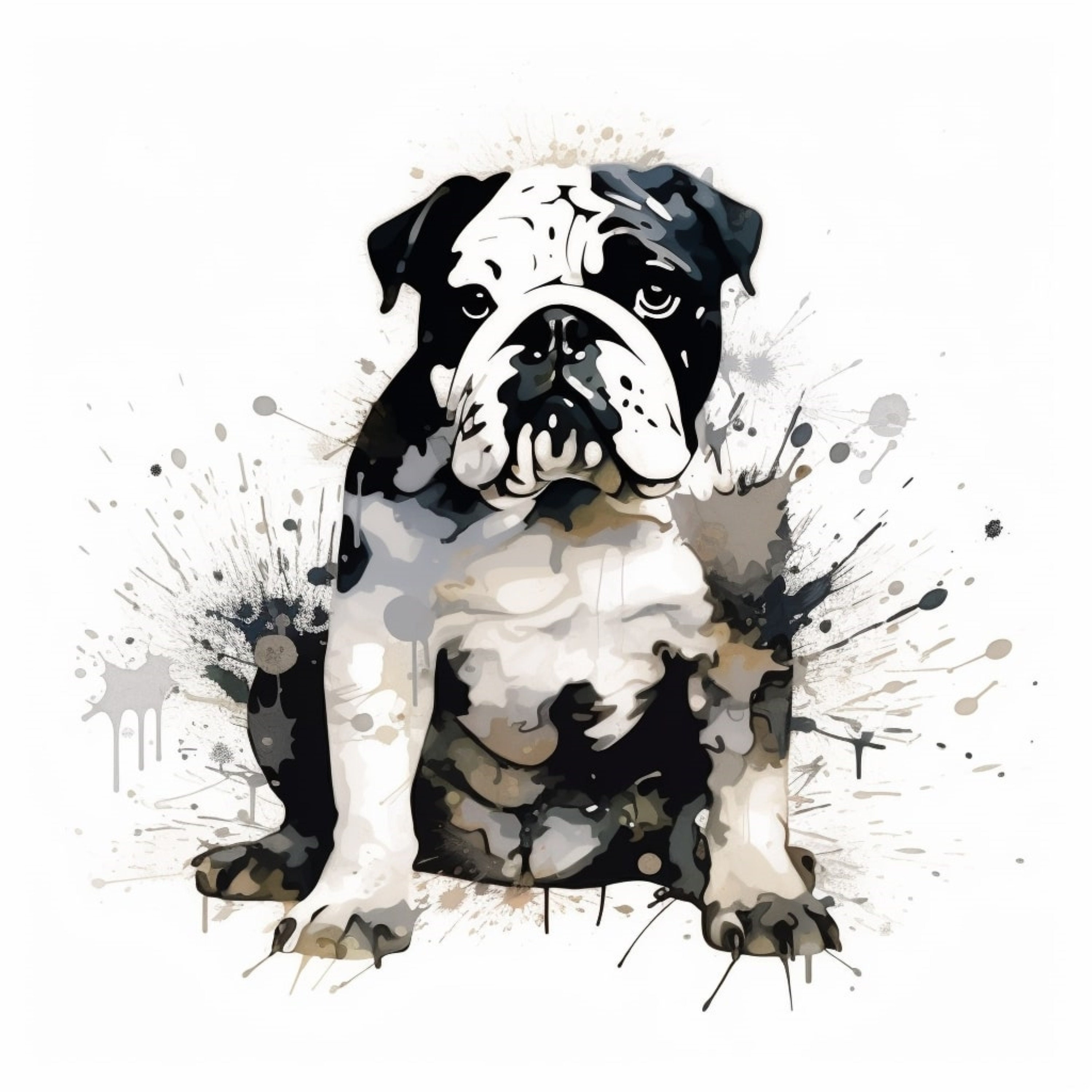 English Bulldog Dog Ink Blot Rorschach Test Digital Print - Etsy