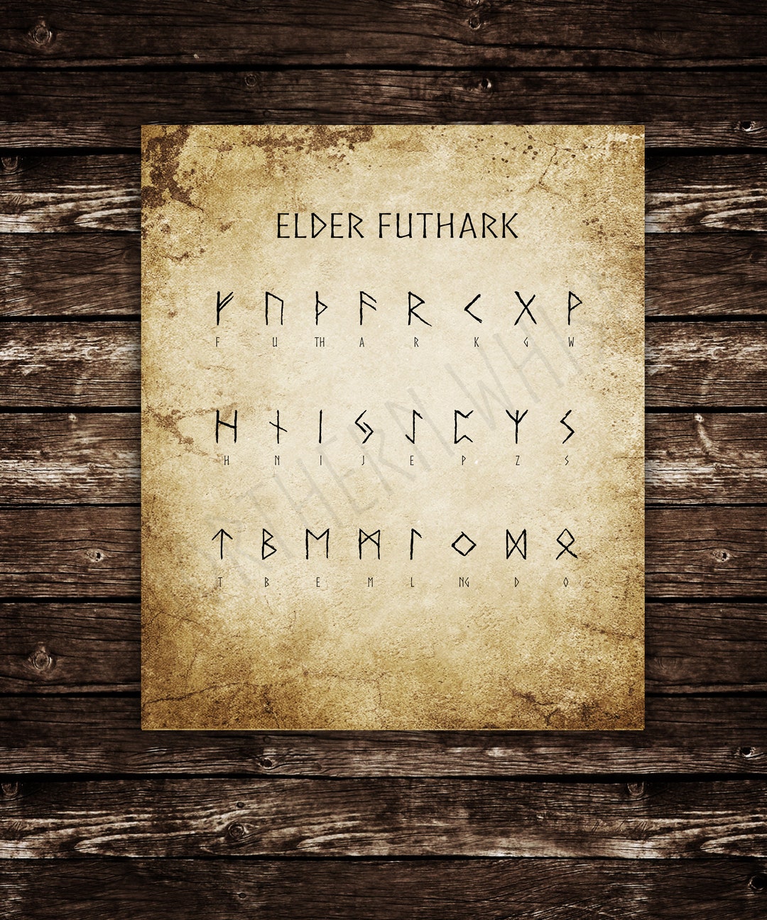 ELDER FUTHARK Poster, Downloadable File at Maximum Resolution to Print ...