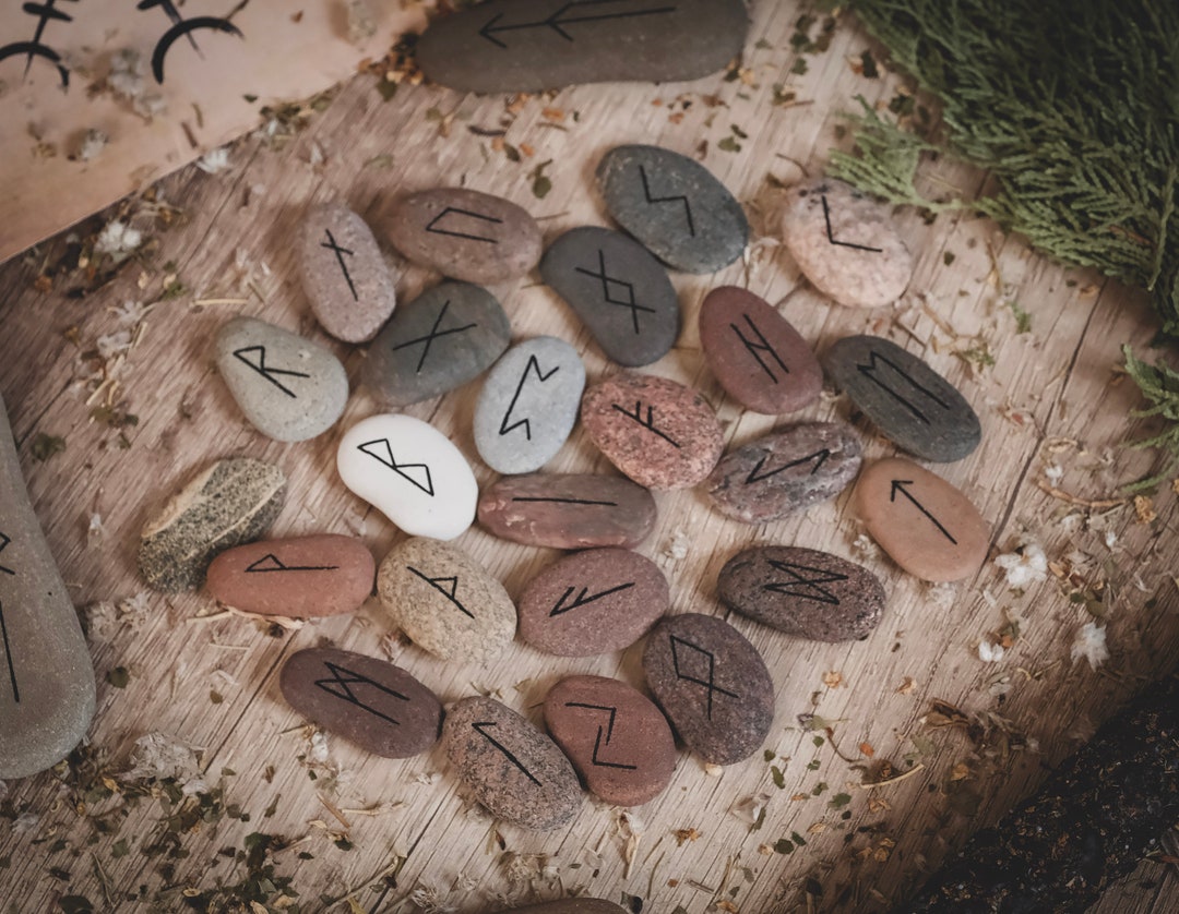 Large Size Viking Runes Hand Painted on Stone From the Baltic Sea ...