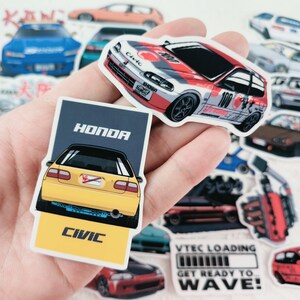 24pc Classic Japanese Car Civic EG6 SIR VTI EG4 Vinyl Stickers JDM ...