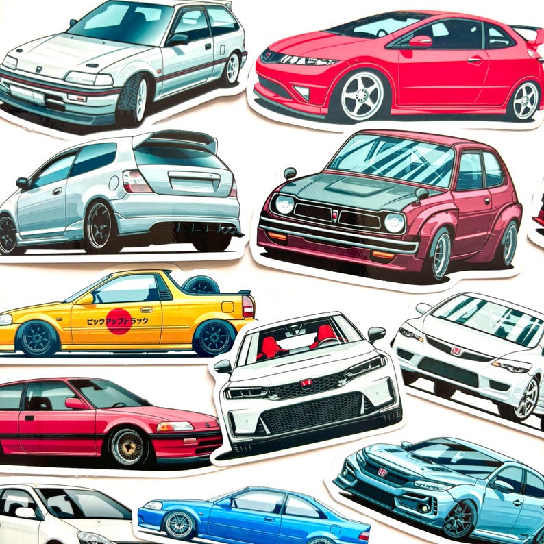 21pc Classic Japanese Car Civic RS Sb Ef Eg Ek FD SIR Vti EG4 Vinyl ...