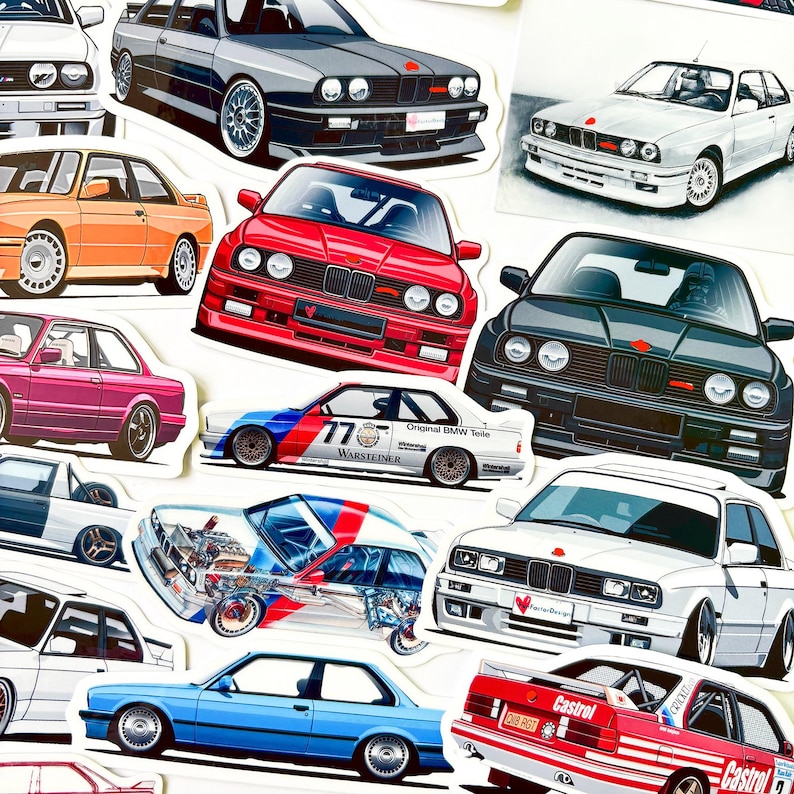 23pc Vinyl Stickers for E30 M3 E30 3 Series With German Legend Sports ...