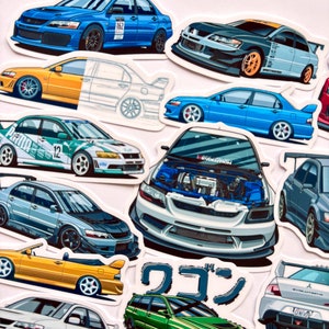 23pc JDM Rally Legend Lancer Evolution EVO 7 8 9 Vinyl Decal Stickers ...