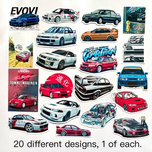 20pc JDM Rally Legend Lancer Evolution EVO 2 3 4 5 6 6.5 Vinyl Decal ...