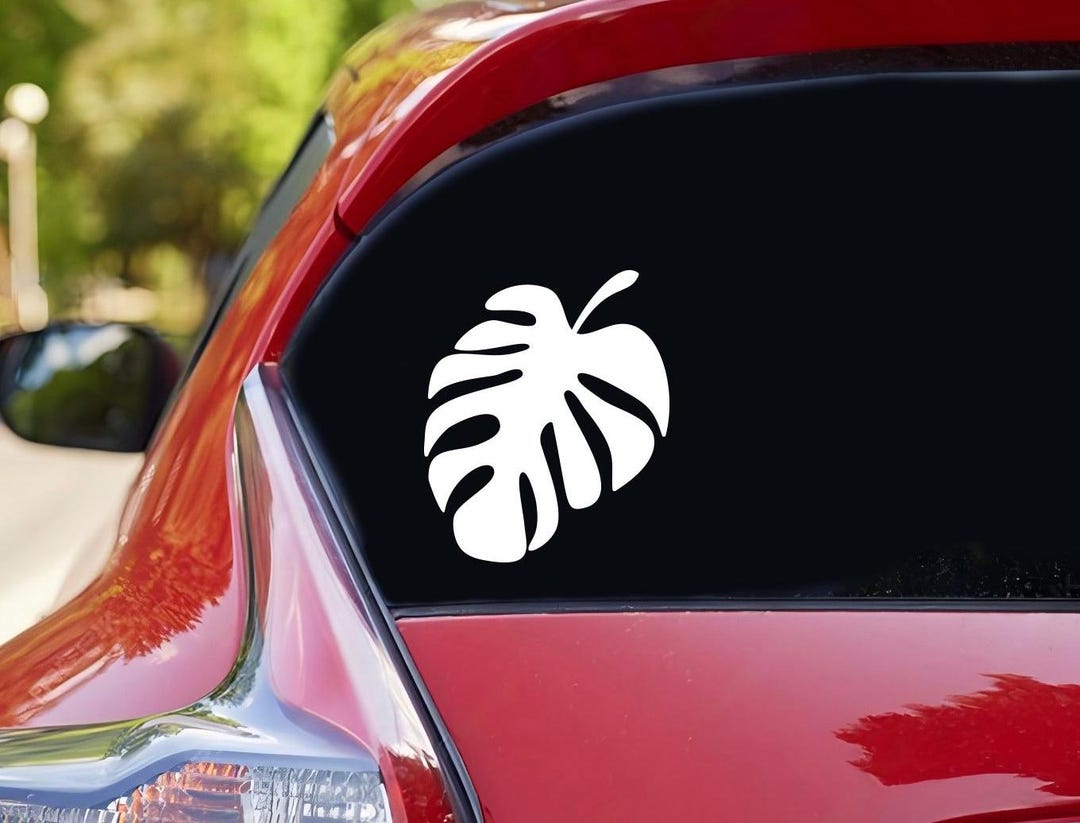 Monstera Leaf Vinyl Decal Stickers, Tropical Leaf Vinyl Stickers, Vinyl ...