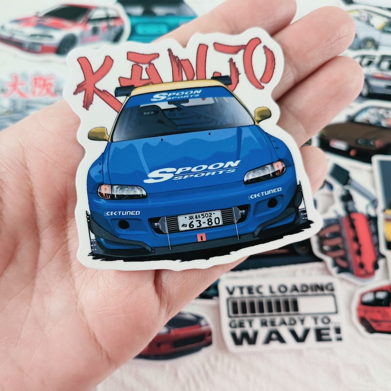 24pc Classic Japanese Car Civic EG6 SIR VTI EG4 Vinyl Stickers JDM ...