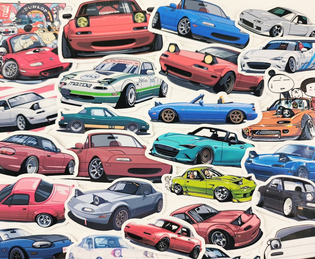 25pc Japanese Classic MX5 Miata Vinyl Stickers Classic Japanese JDM ...