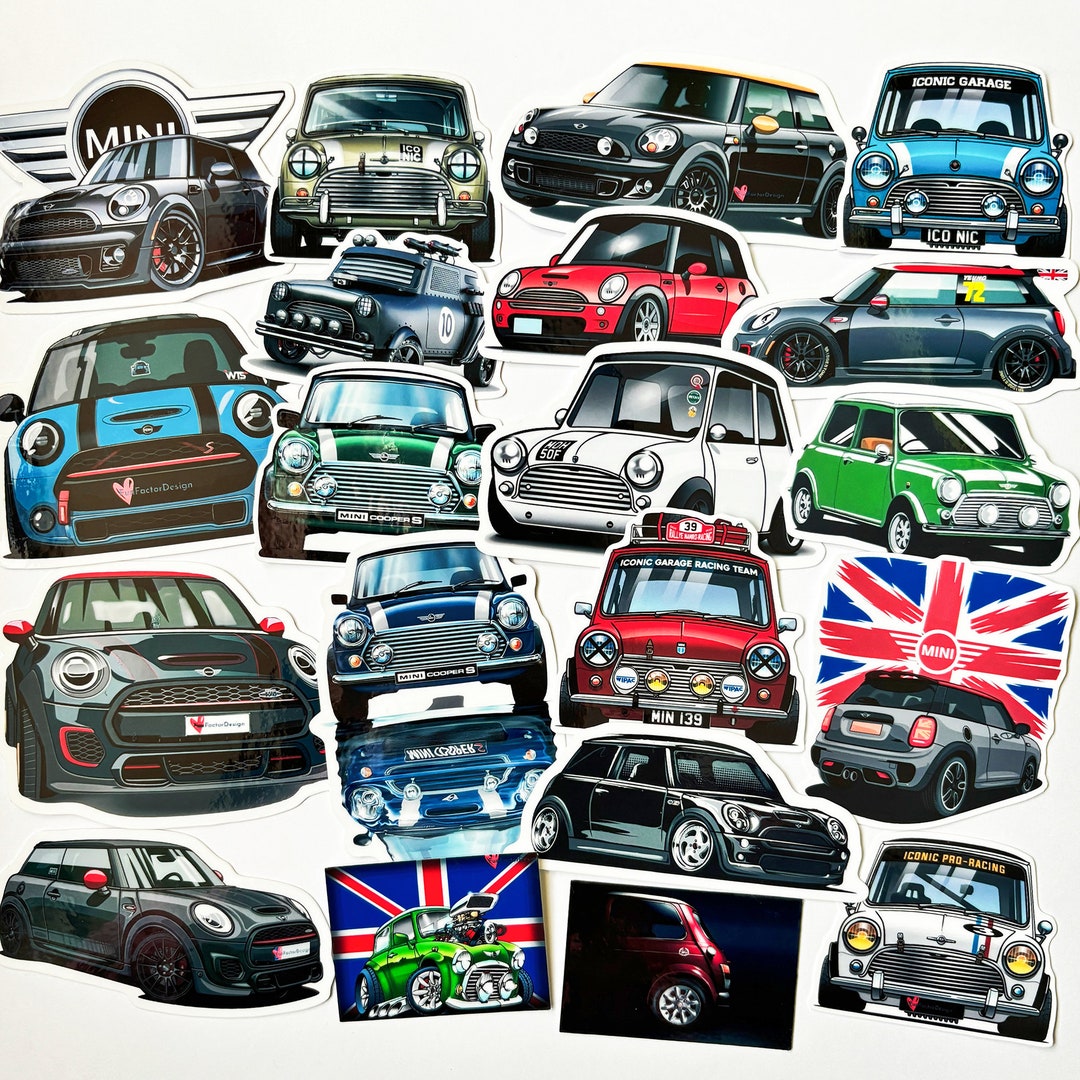 20pc Vinyl Stickers for Mini Cooper Classic British Legend Sports Car ...
