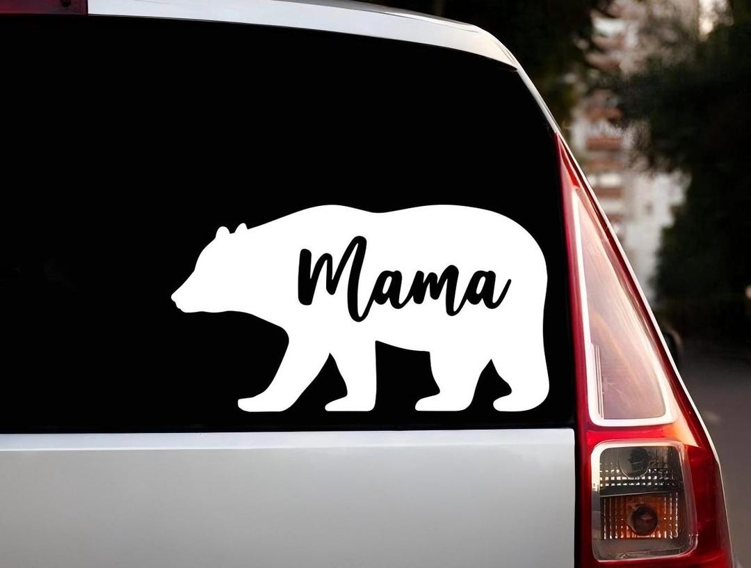Mama Bear Vinyl Decal Stickers, Gift for Mom, Love Mom, Vinyl Decal for ...