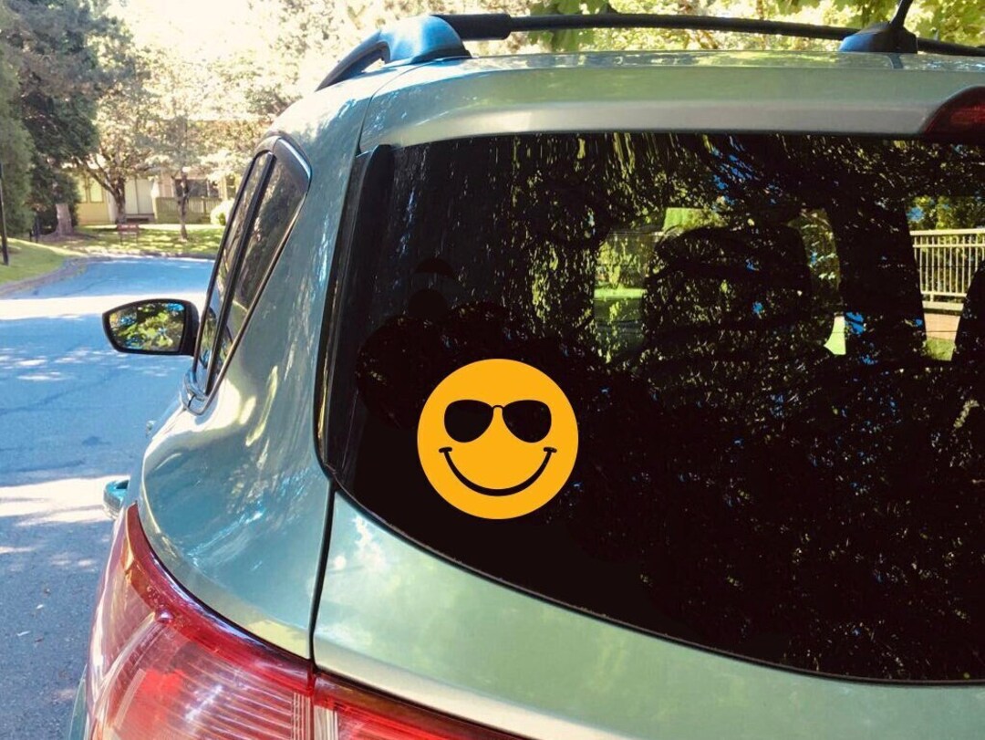 Smiley Face Sunglasses Vinyl Decal Stickers, Emoji Smiley Face ...
