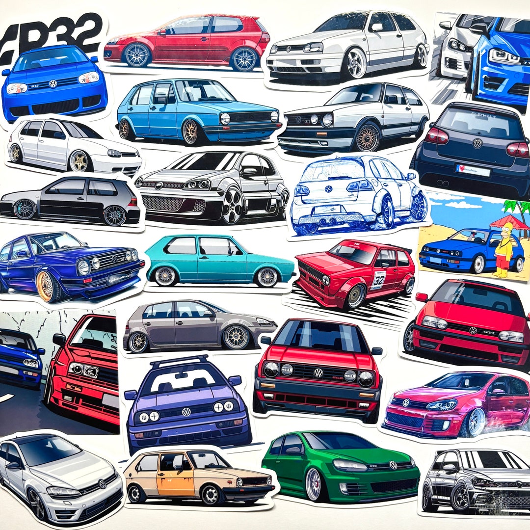 25pc Vinyl Stickers for Mk1 Mk2 Mk3 Mk4 Mk5 Mk6 Mk7 Mk8 Golf GTI R32 ...