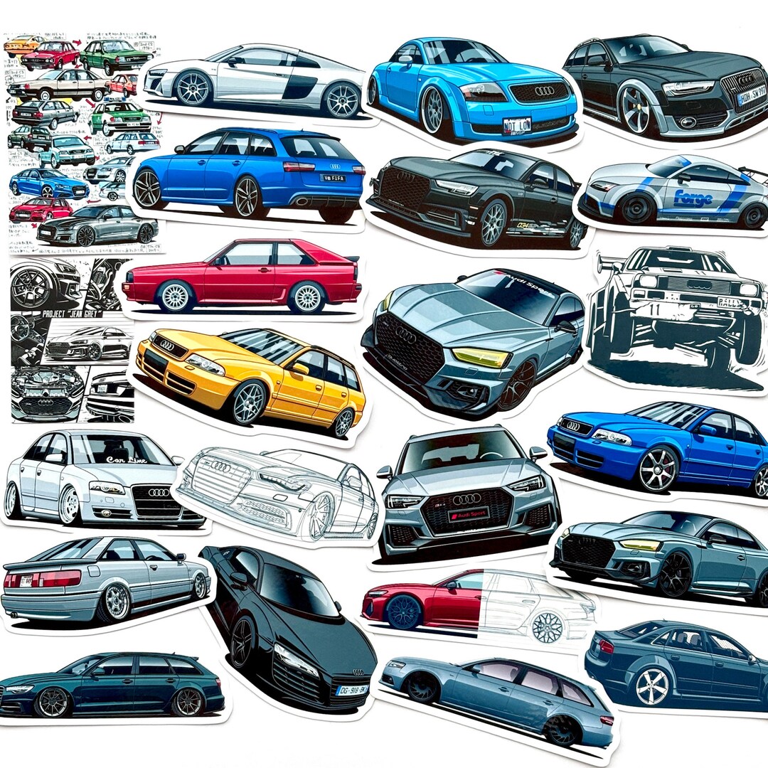 23pc Vinyl Stickers for Auto Union Quattro A4 A5 A6 Allroad TT R8 RS4 ...