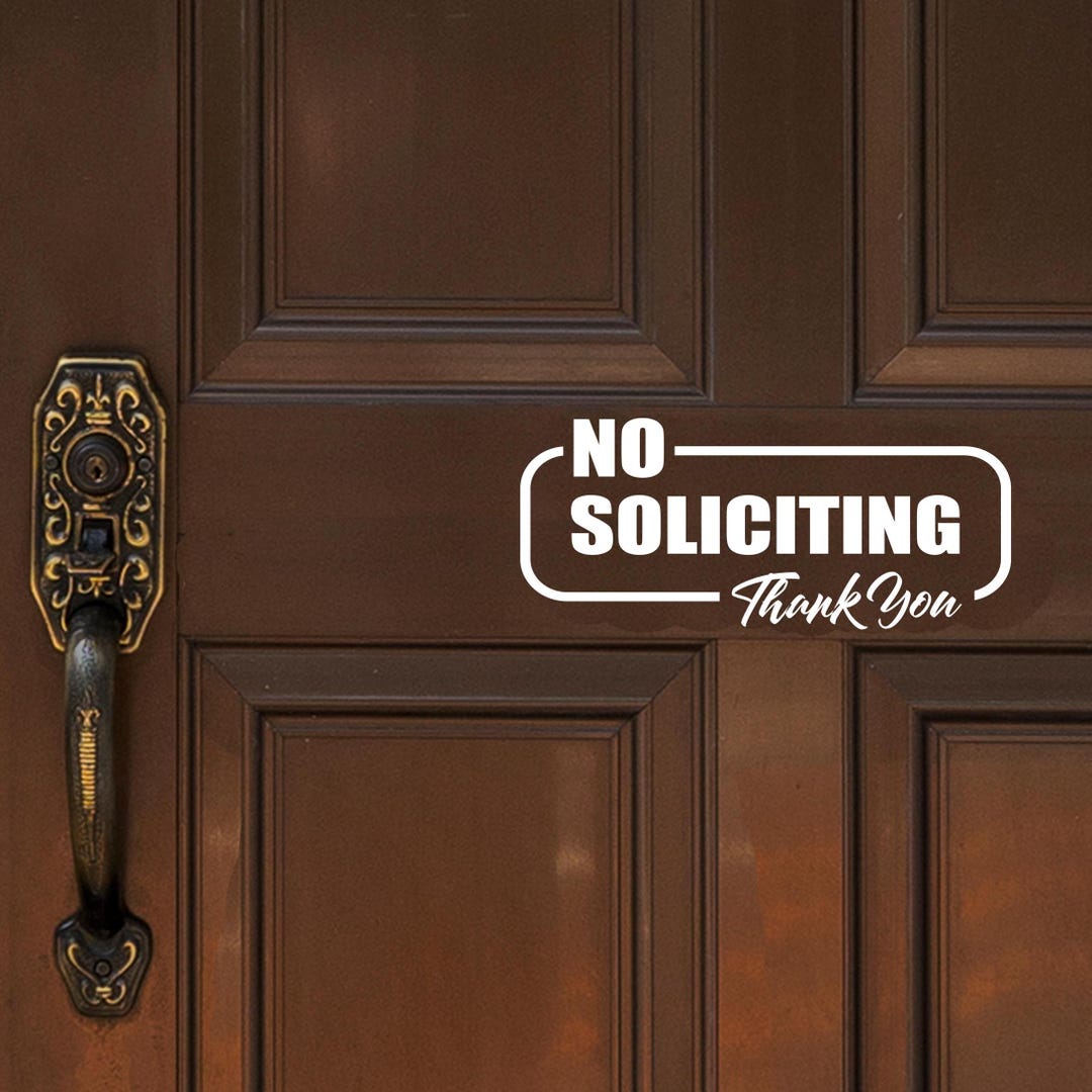 No Soliciting Sign Vinyl Decal Stickers, Window Vinyl Decal, Glass Door ...