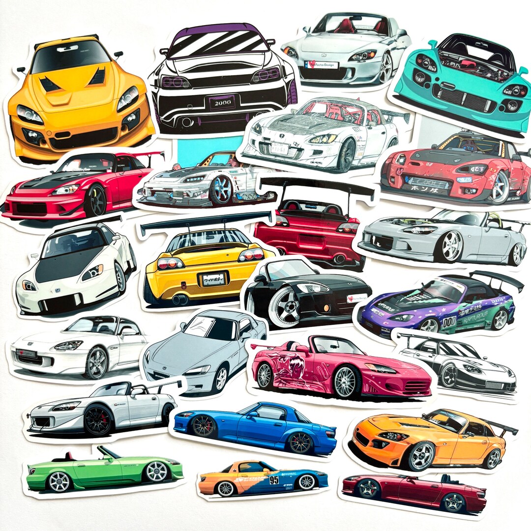 24pc Vinyl Stickers S2000 Vinyl Stickers JDM Legend Sports Cars for ...
