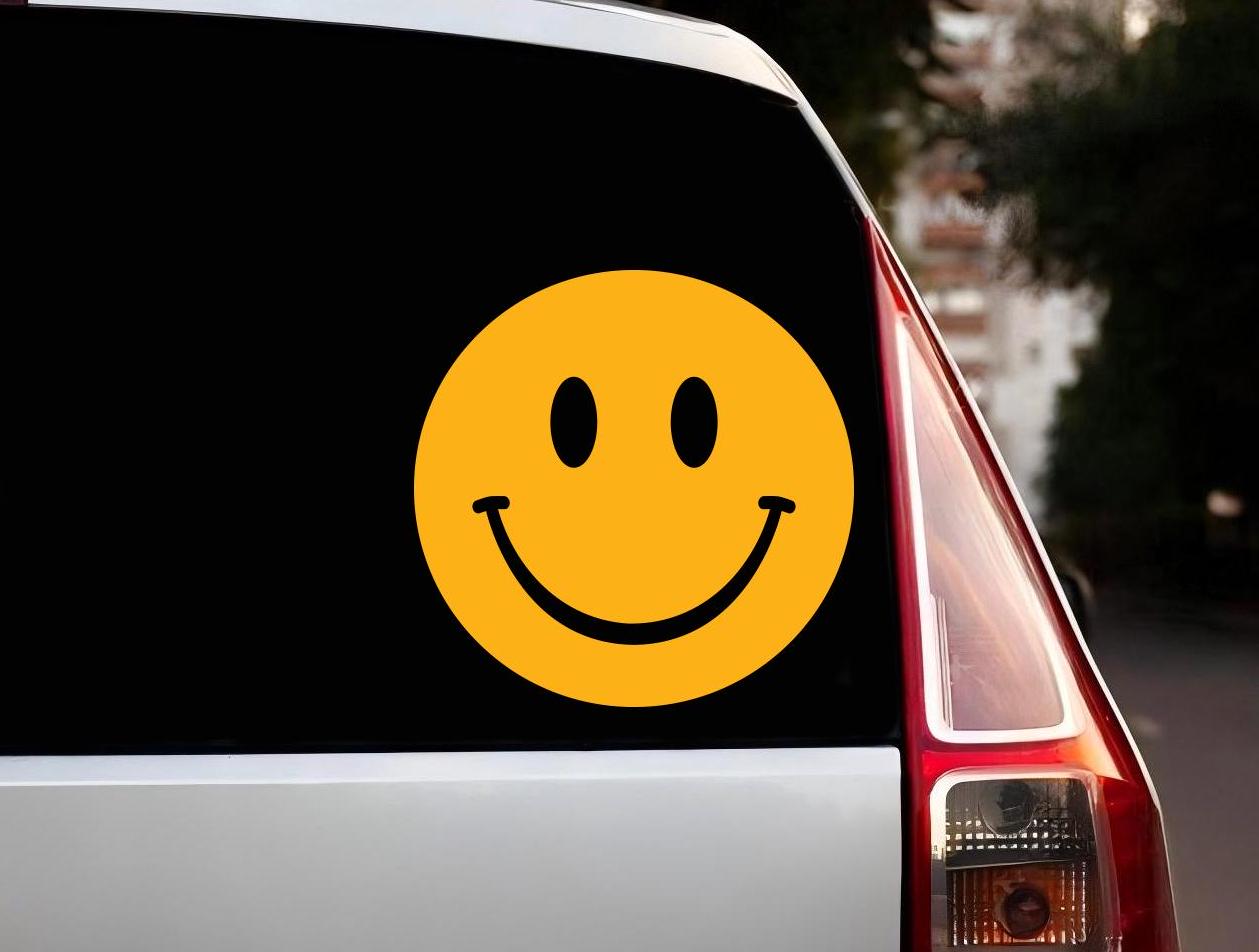 Smiley Face Vinyl Decal Stickers, Emoji Smiley Face Waterproof Vinyl ...