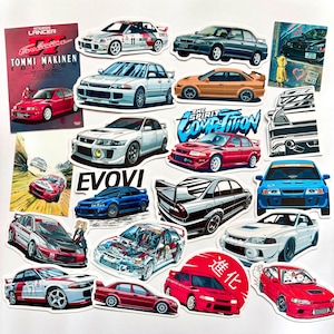 20pc JDM Rally Legend Lancer Evolution EVO 2 3 4 5 6 6.5 Vinyl Decal ...