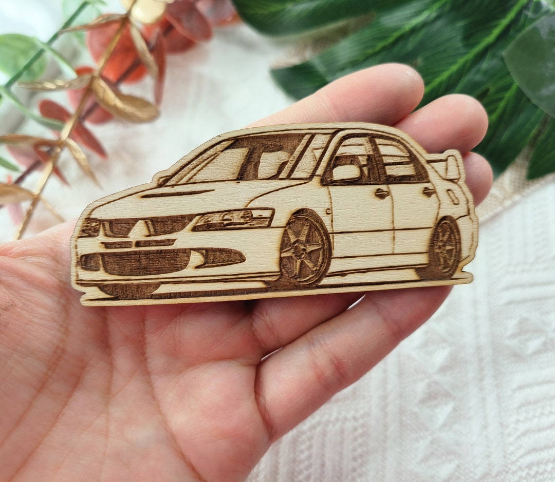 JDM Rally Legend Lancer Evolution Wood Fridge Magnet Classic Japanese ...