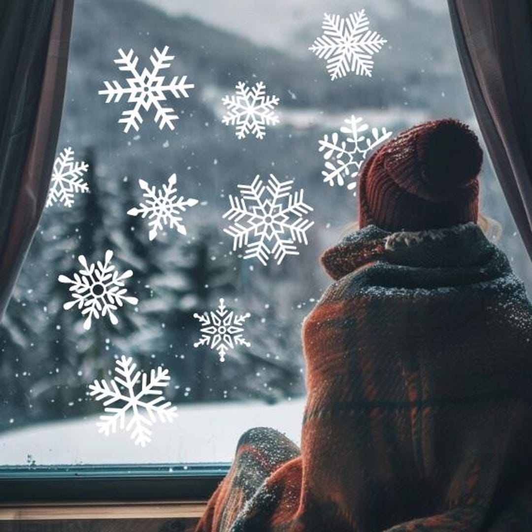 Snowflake Vinyl Decal Stickers, Winter Christmas Waterproof Vinyl Decal ...