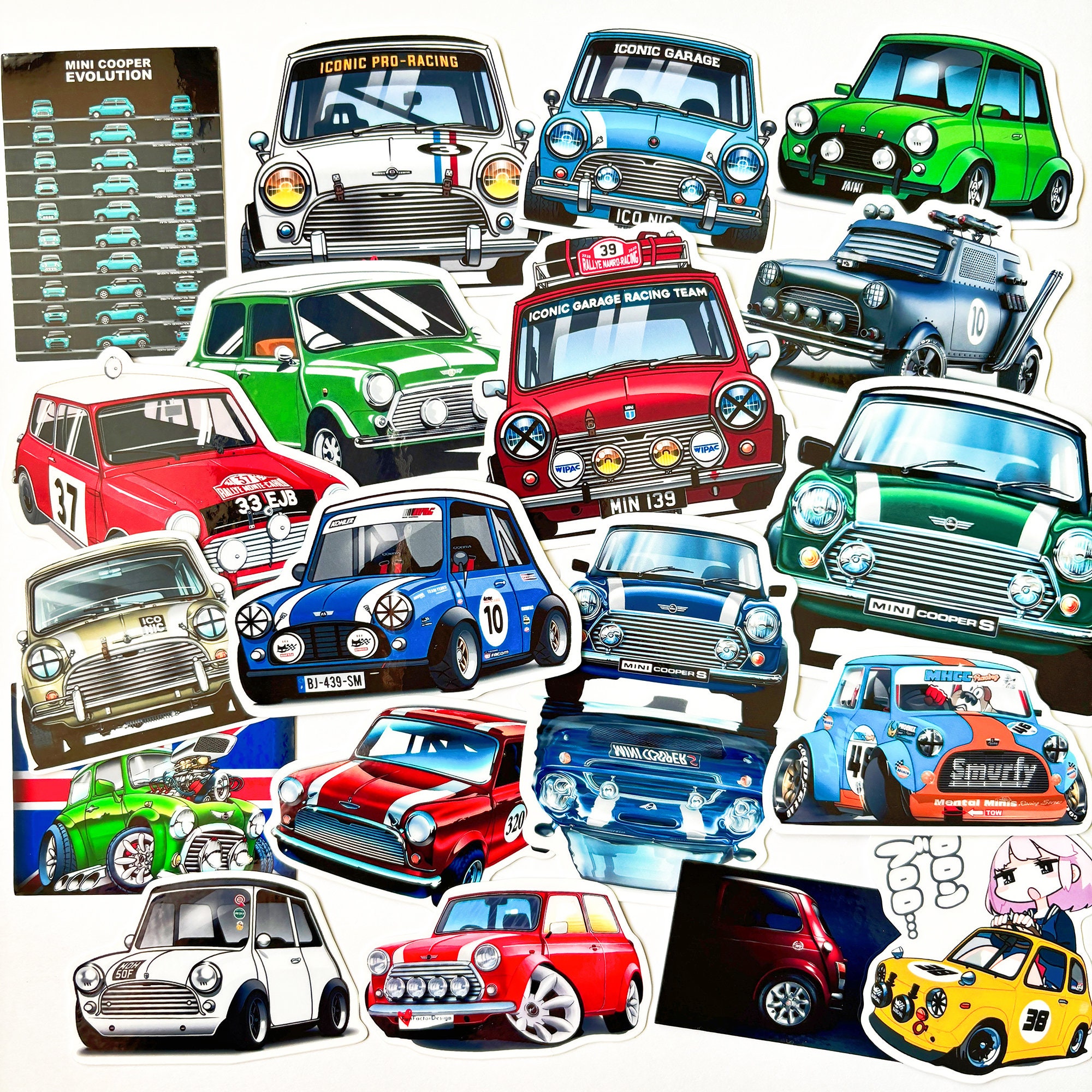 19pc Vinyl Stickers for Classic Austin Rover Mini Cooper Classic ...