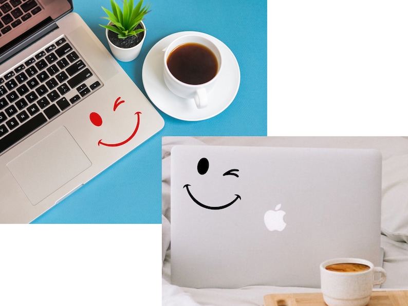 Smiley Face Vinyl Decal Sticker Emoji Blinking Face - Etsy