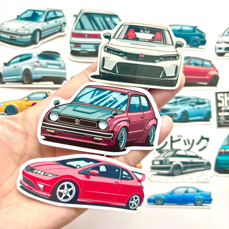 21pc Classic Japanese Car Civic RS Sb Ef Eg Ek FD SIR Vti EG4 Vinyl ...