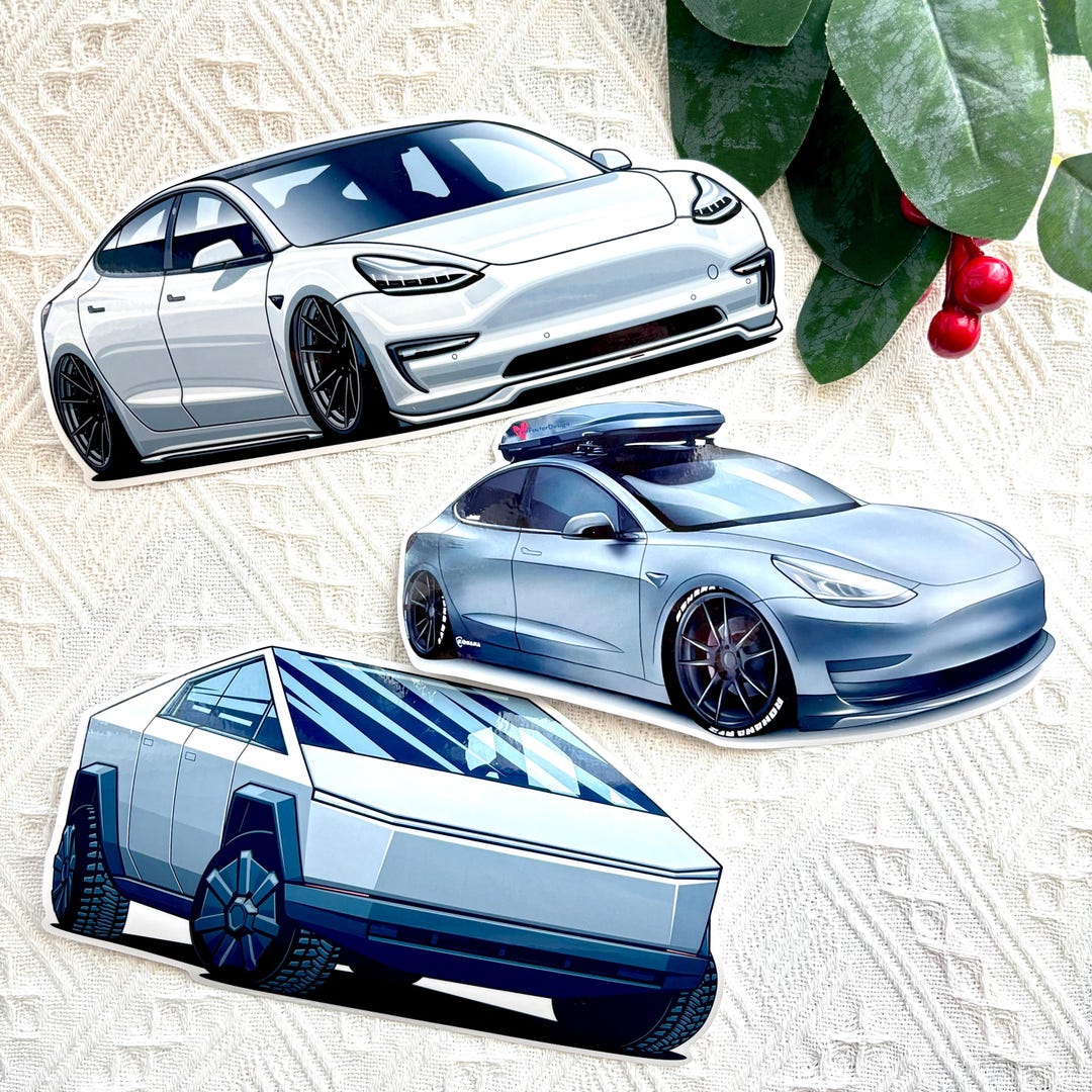 EV Model 3 Model Y Cyber Truck Vinyl Stickers for Laptop Travel ...