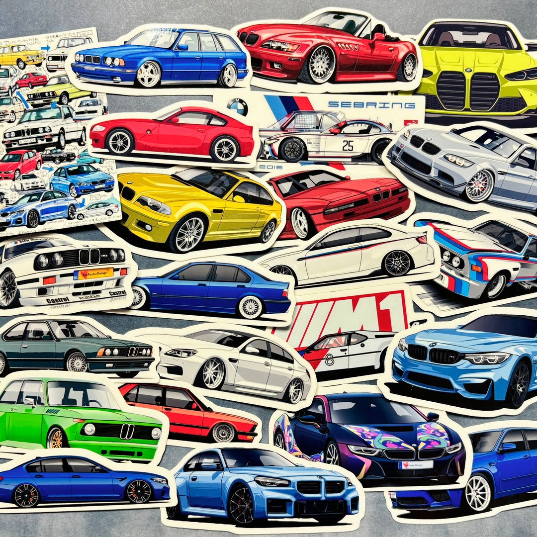 23pc Vinyl Stickers for BMW M Power Cars M3 M5 M6 X5M Z3M Z4M 2002ti M1 ...