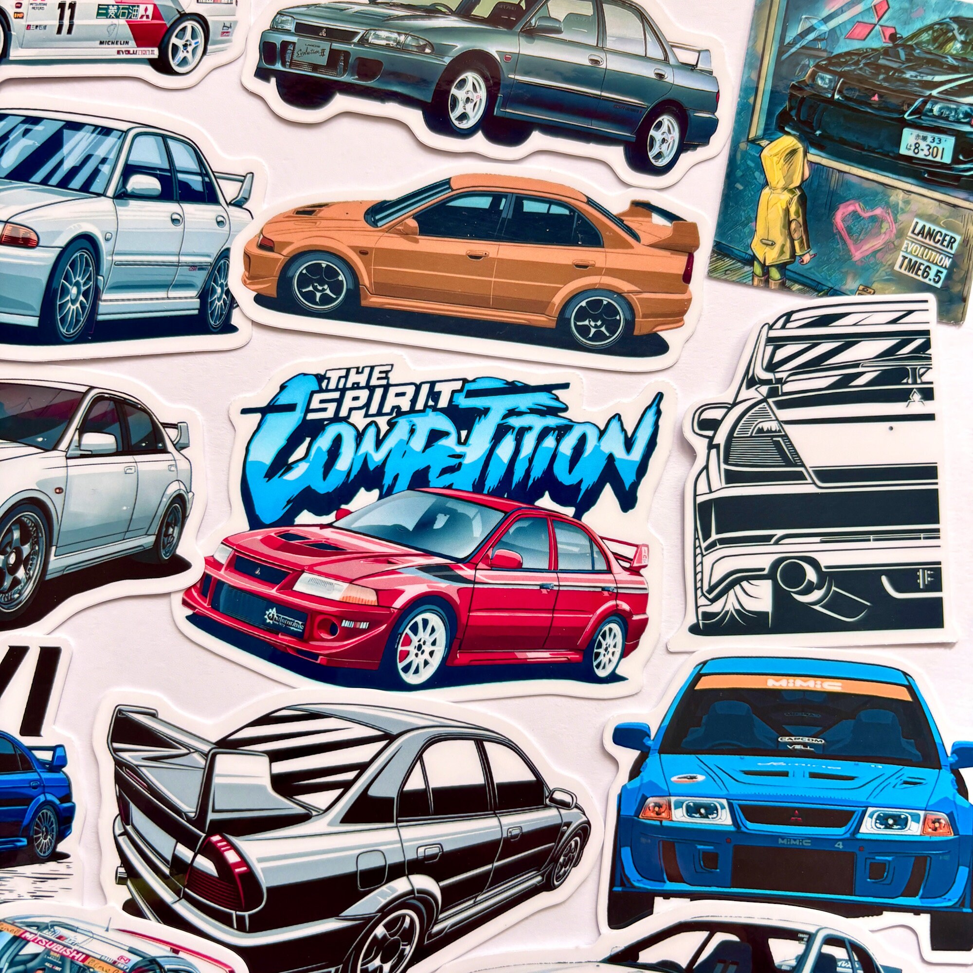 20pc JDM Rally Legend Lancer Evolution EVO 2 3 4 5 6 6.5 Vinyl Decal ...