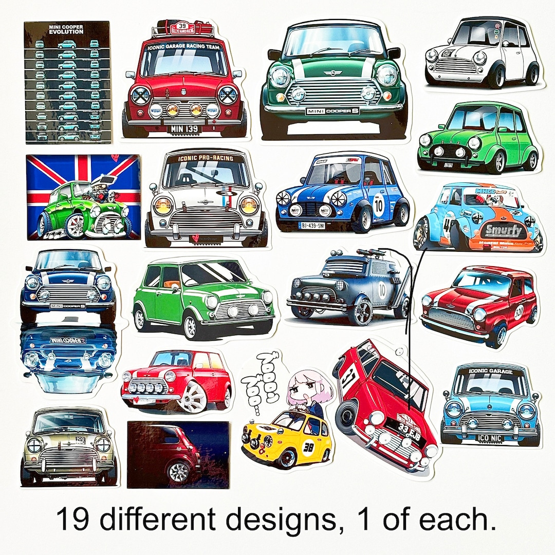 19pc Vinyl Stickers for Classic Austin Rover Mini Cooper Classic ...