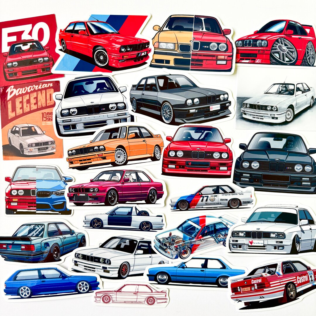 23pc Vinyl Stickers for E30 M3 E30 3 Series With German Legend Sports ...