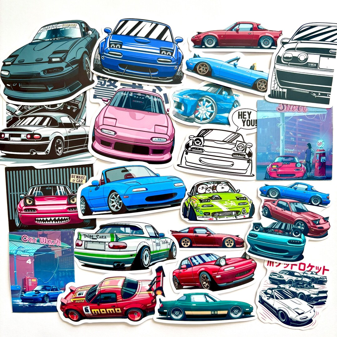 21pc Japanese Classic MK1 NA Fliped Eyes MX5 Miata Vinyl Stickers ...