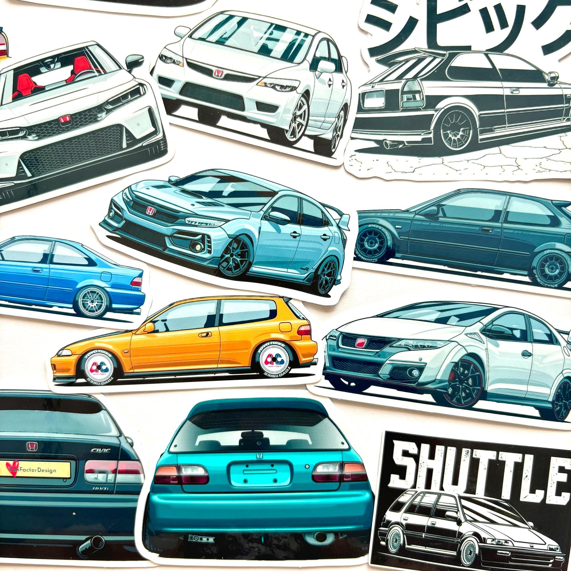 21pc Classic Japanese Car Civic RS Sb Ef Eg Ek FD SIR Vti EG4 Vinyl ...