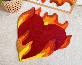 Heart Tufted Rug Custom Rug, Handmade Rug, Fluffy & Soft, Housewarming ...