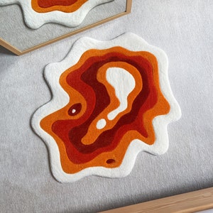 Hand Tufted Wavy Rug / Handmade Rug, Tuft Rug, Housewarming Gifts ...