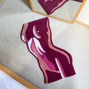 Thermal Pink Body Tufted Rug / Custom Rug, Handmade Rug, Housewarming ...