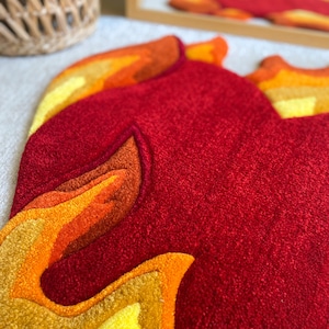 Flaming Heart Tufted Rug | Custom Rug, Handmade Rug, Fluffy & Soft ...
