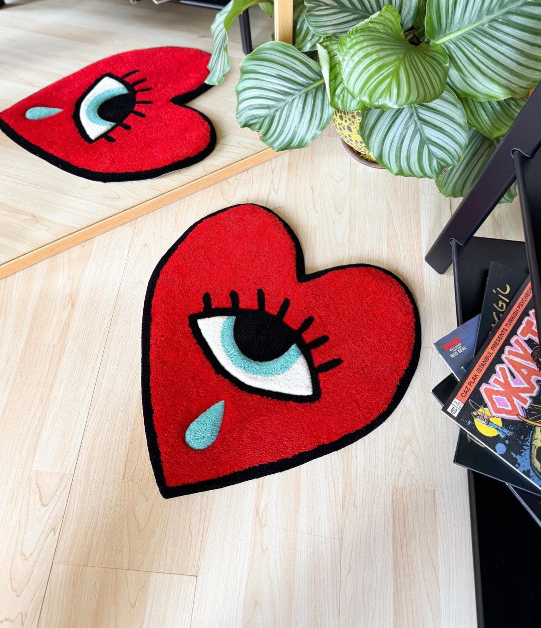 Crying Heart Tufted Rug / Handmade Tuft Rug, Custom Rug - Etsy