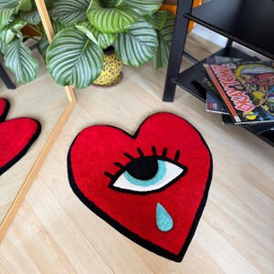 Crying Heart Tufted Rug / Handmade Tuft Rug, Custom Rug - Etsy