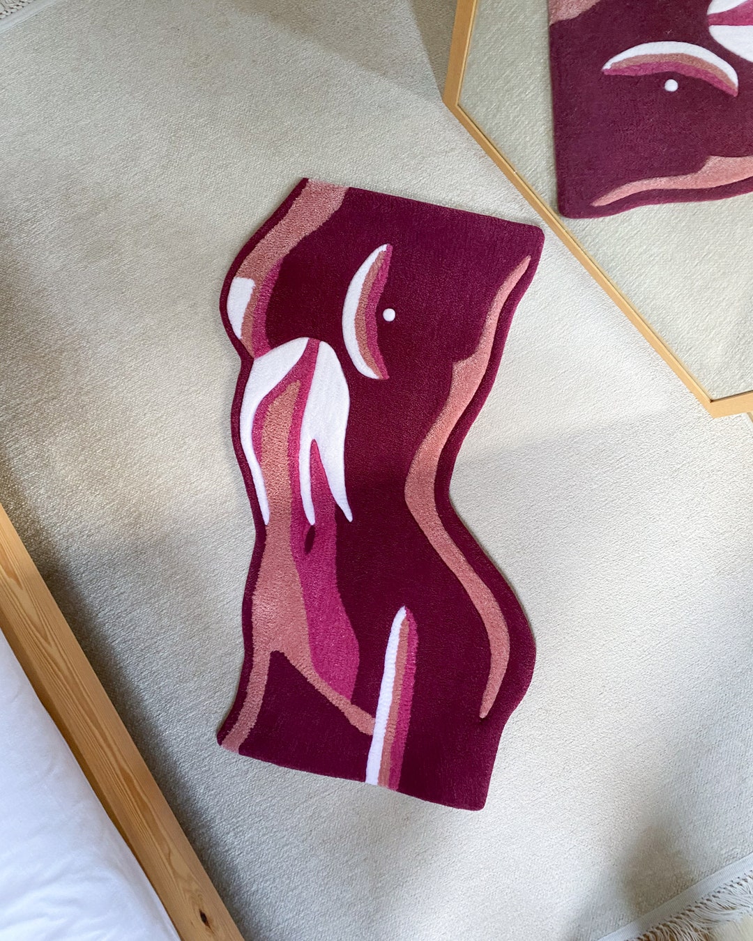 Thermal Pink Body Tufted Rug / Custom Rug, Handmade Rug, Housewarming ...